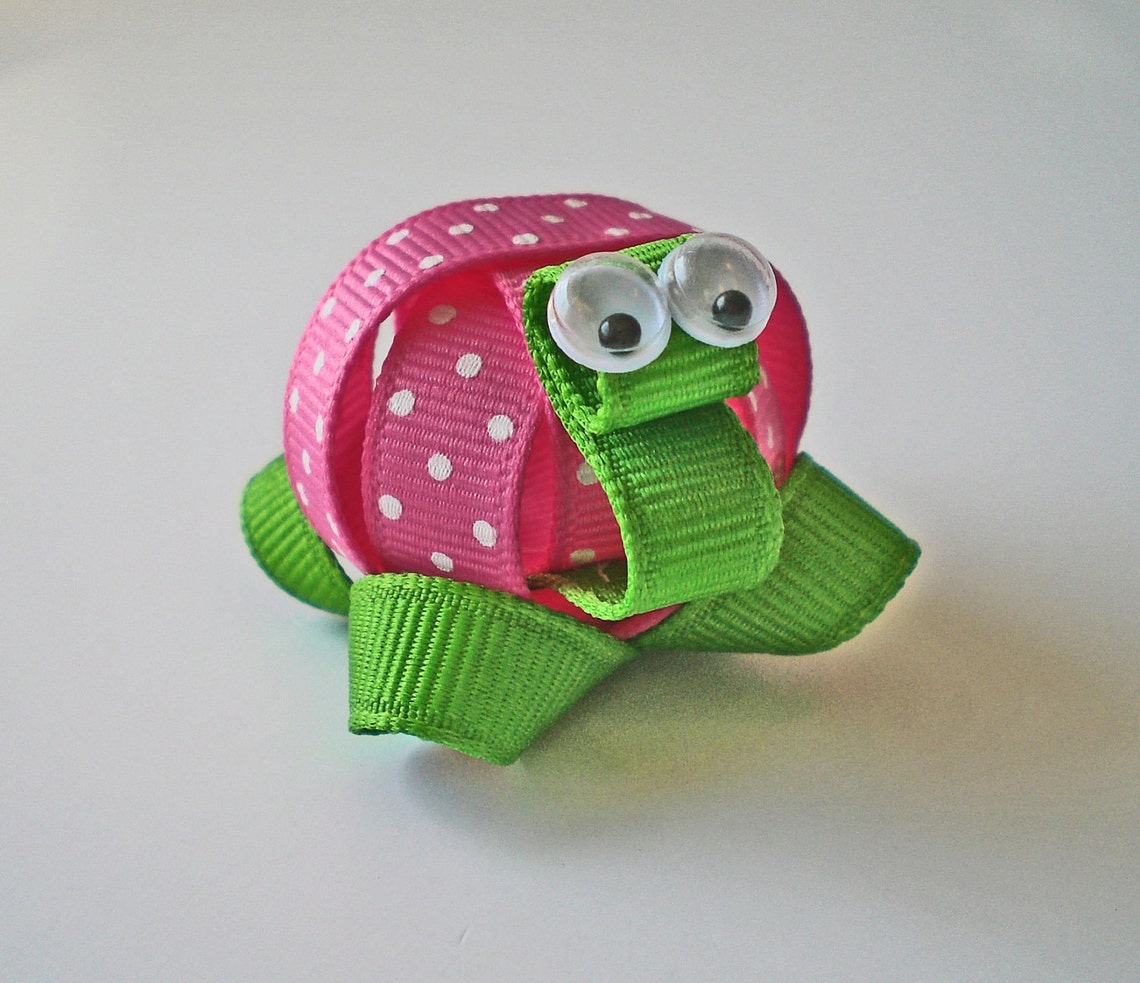Turtle Hair Clip Hot Pink Polka Dotted Turtle Hair Clip - Etsy