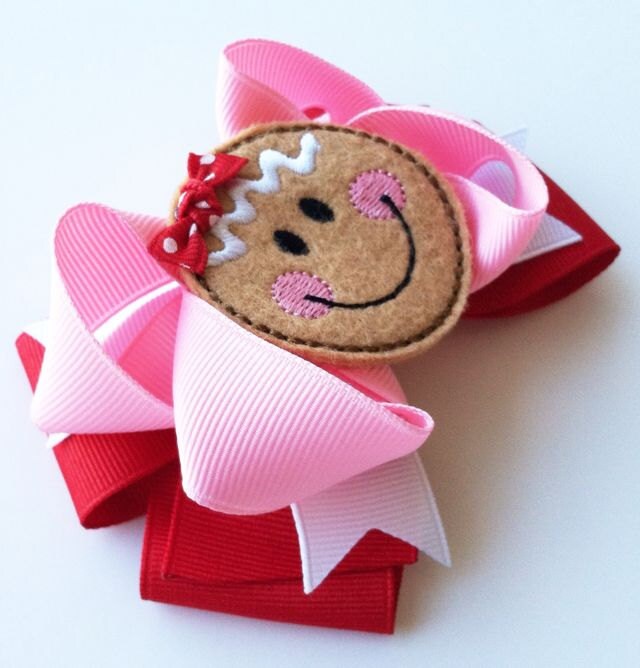 Gingerbread Girl Hair Bow Christmas Hair Bow Holiday Hair | Etsy