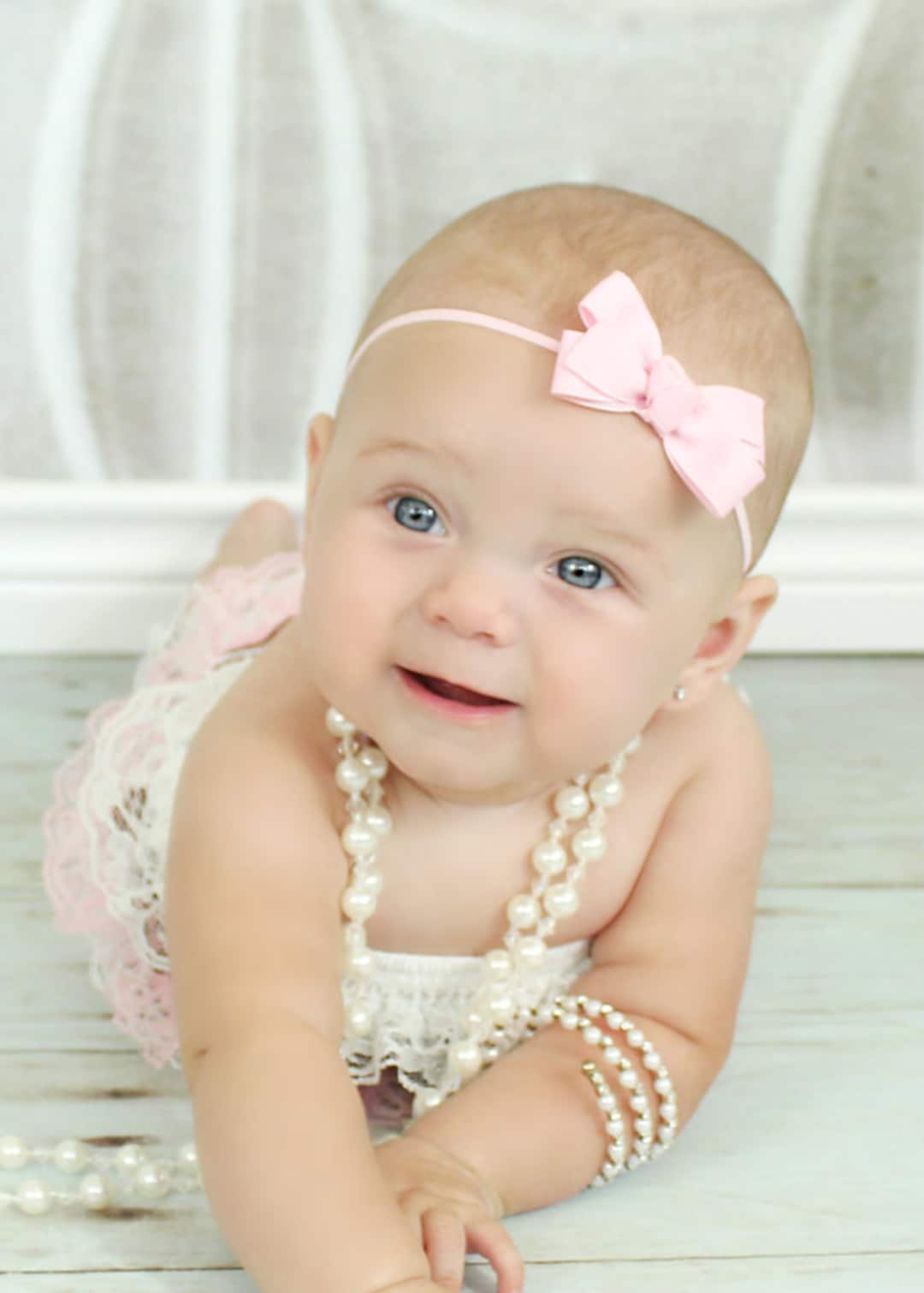 Baby Pink Newborn Headband, Simple Pink Bow Headband, Infant Hair ...