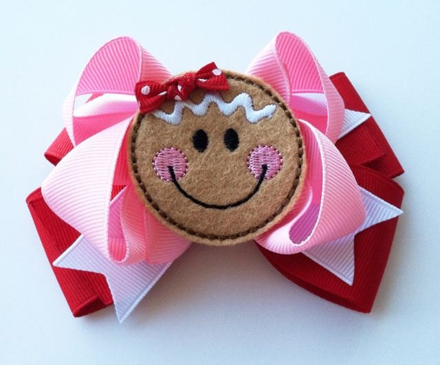 Gingerbread Girl Hair Bow Christmas Hair Bow Holiday Hair | Etsy