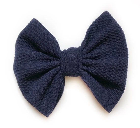 Navy Hair Bow Navy Blue Bow Fabric Hair Bow Big Navy Bow | Etsy