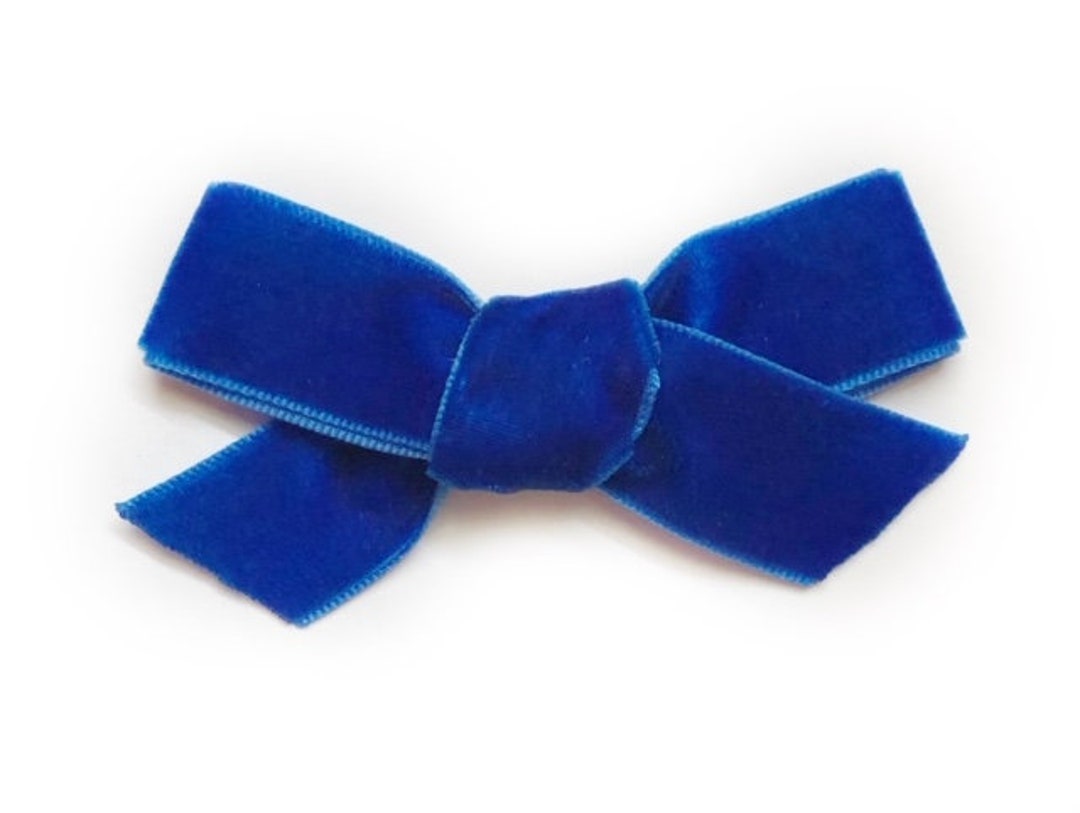 Royal Blue Hair Bow, Royal Blue Velvet Bow, Girls Velvet Bows, Bright ...
