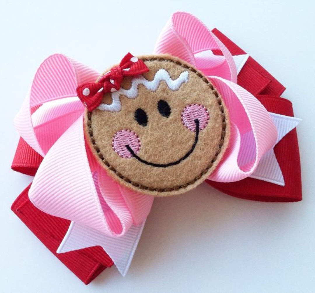 Gingerbread Girl Hair Bow, Christmas Hair Bow, Holiday Hair Bow ...