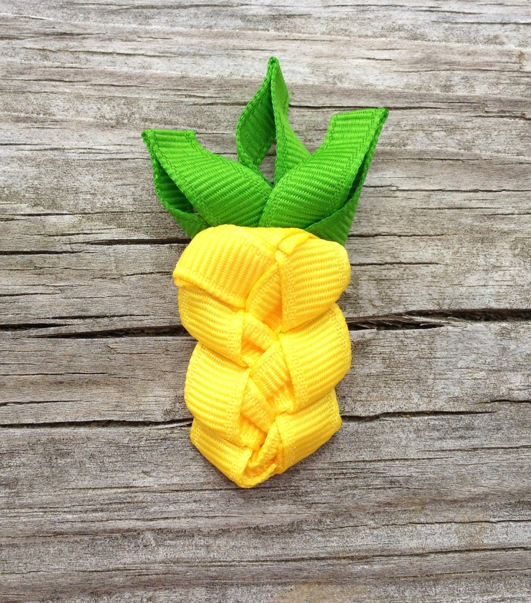 Pineapple Hair Clip, Yellow Pineapple Ribbon Hair Clip, Summer Hair ...