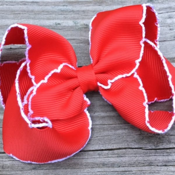 Red Hair Bow - Etsy