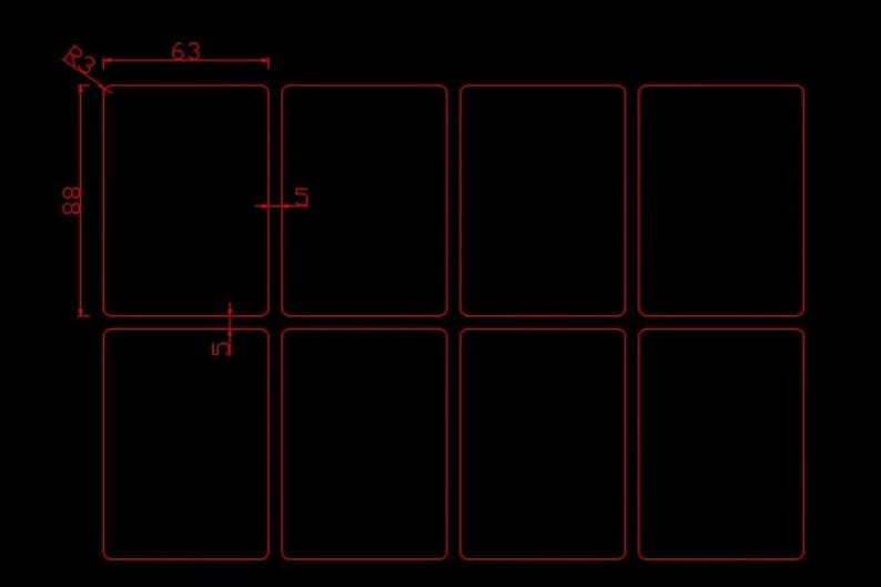 Custom TCG Trading Card Die Cut Template | Standard 63x88mm or Custom ...