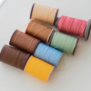 Round Waxed Polyester Thread Leather Craft Hand Sewing Essential Width ...