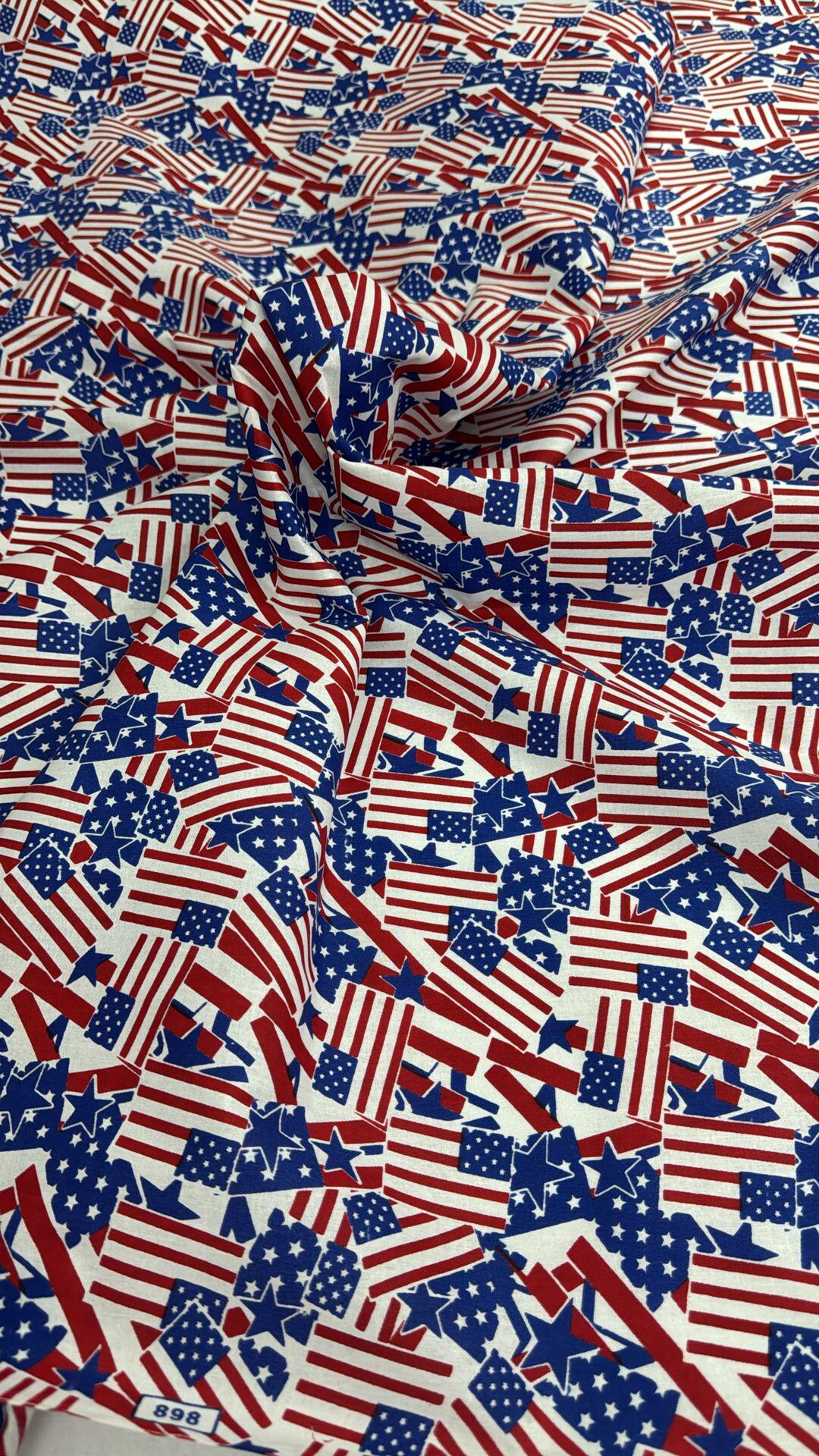 American Print Flag, Fabric 100% Cotton. - Etsy