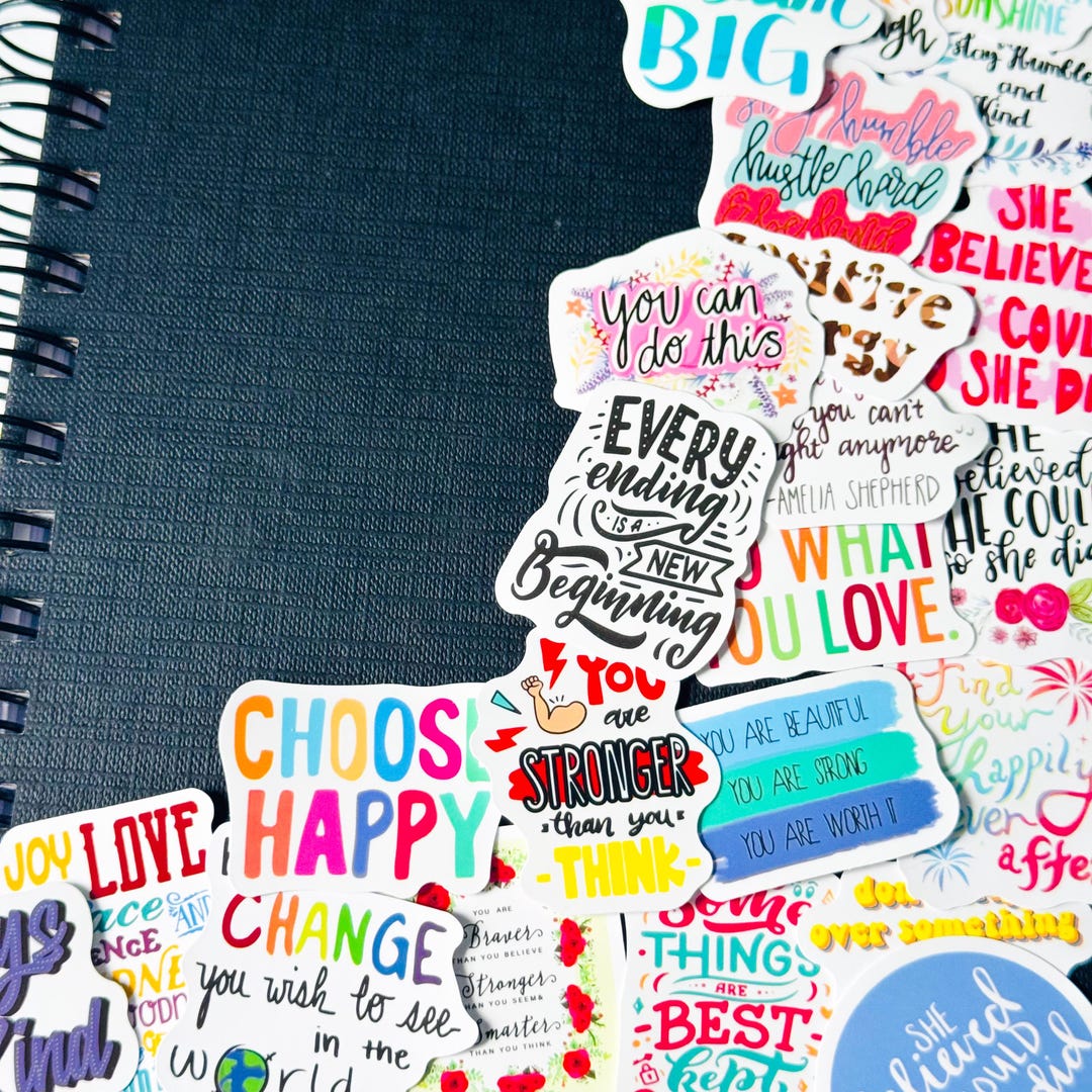 50 Pcs Positive Affirmation Stickers Set, Inspirational Healing Quotes ...