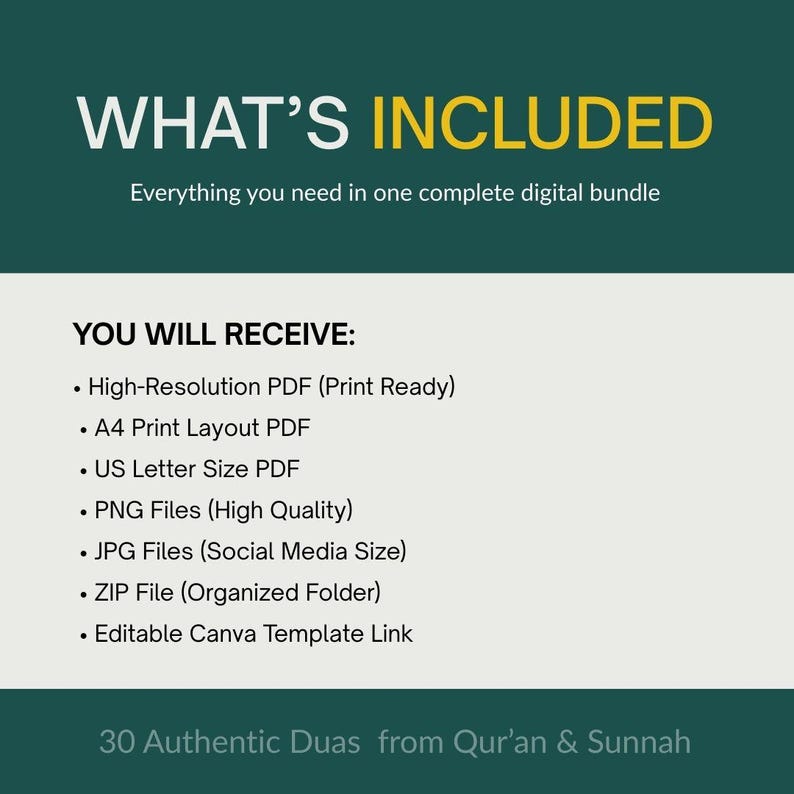 30 Authentic Ramadan Dua Cards | Islamic Prayer Printables (canva ...