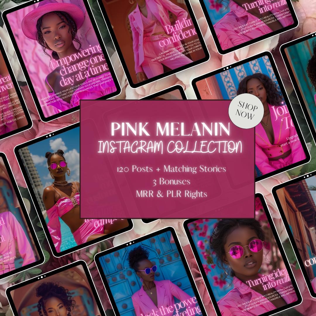 120 Pink Melanin Faceless Instagram Collection - Etsy