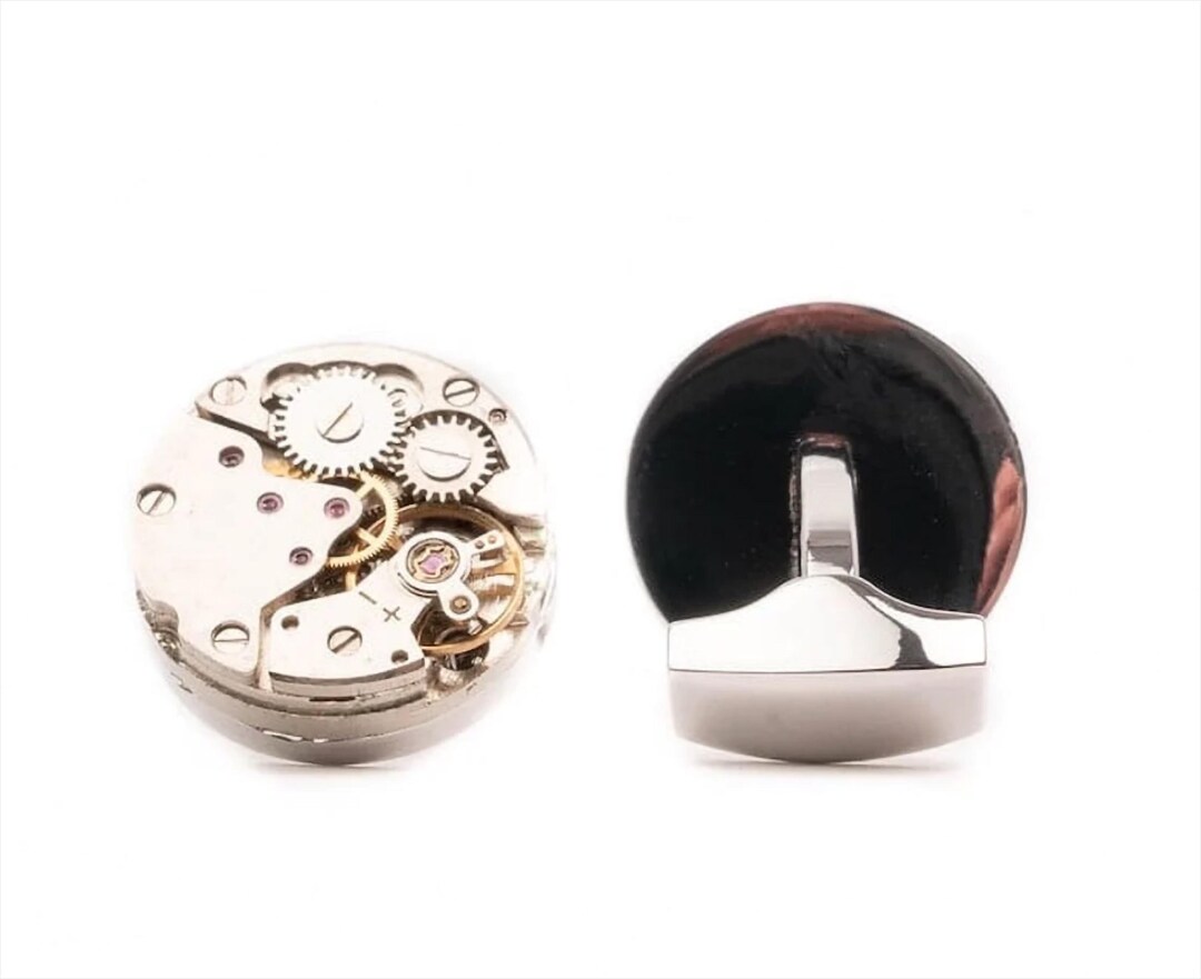Platinum Watch Mechanism Cufflinks Retro Formal Men’s Jewelry Unique ...