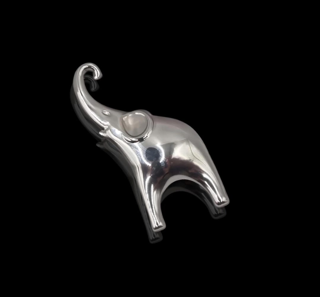 Silver Elephant Brooch Pin, Modern Stainless Steel Jewelry, Women’s ...