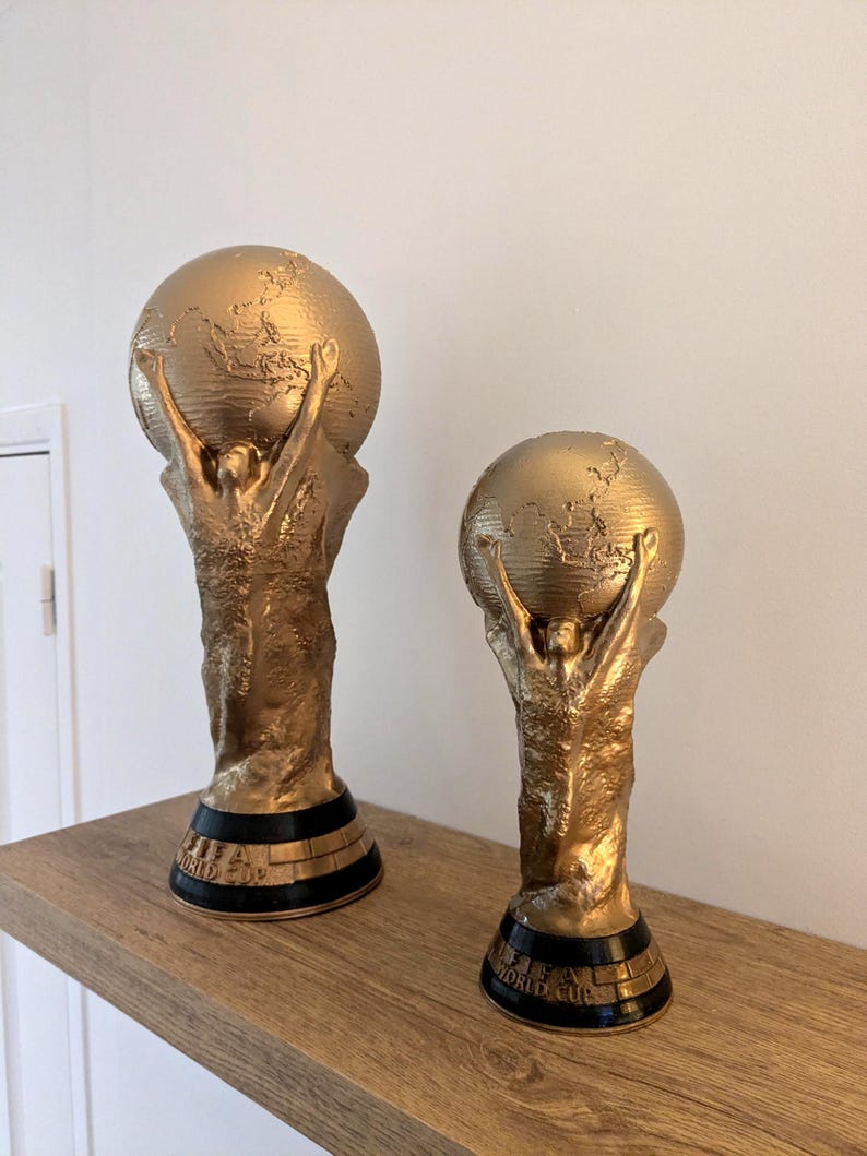 World Cup Trophy – Shiny Gold Finish – Personalizable Football Gift - Etsy