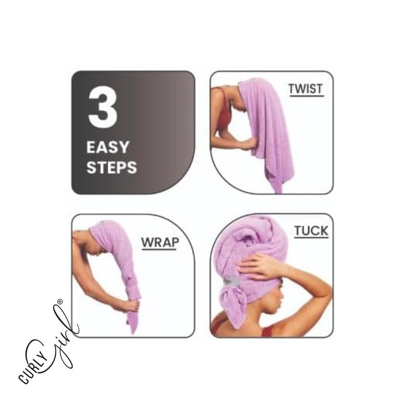 Curly Girl Microfiber Hair Towel Wrap | Quick-dry Hair Drying Towel | Frizz-reducing Hair Towel ...