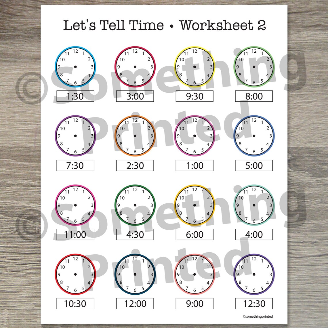 Telling Time Printable | Telling Time Clock Worksheets | Printable ...