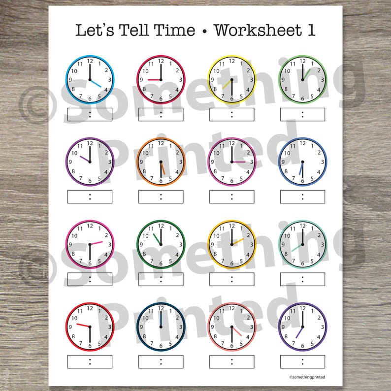 Telling Time Printable | Telling Time Clock Worksheets | Printable ...