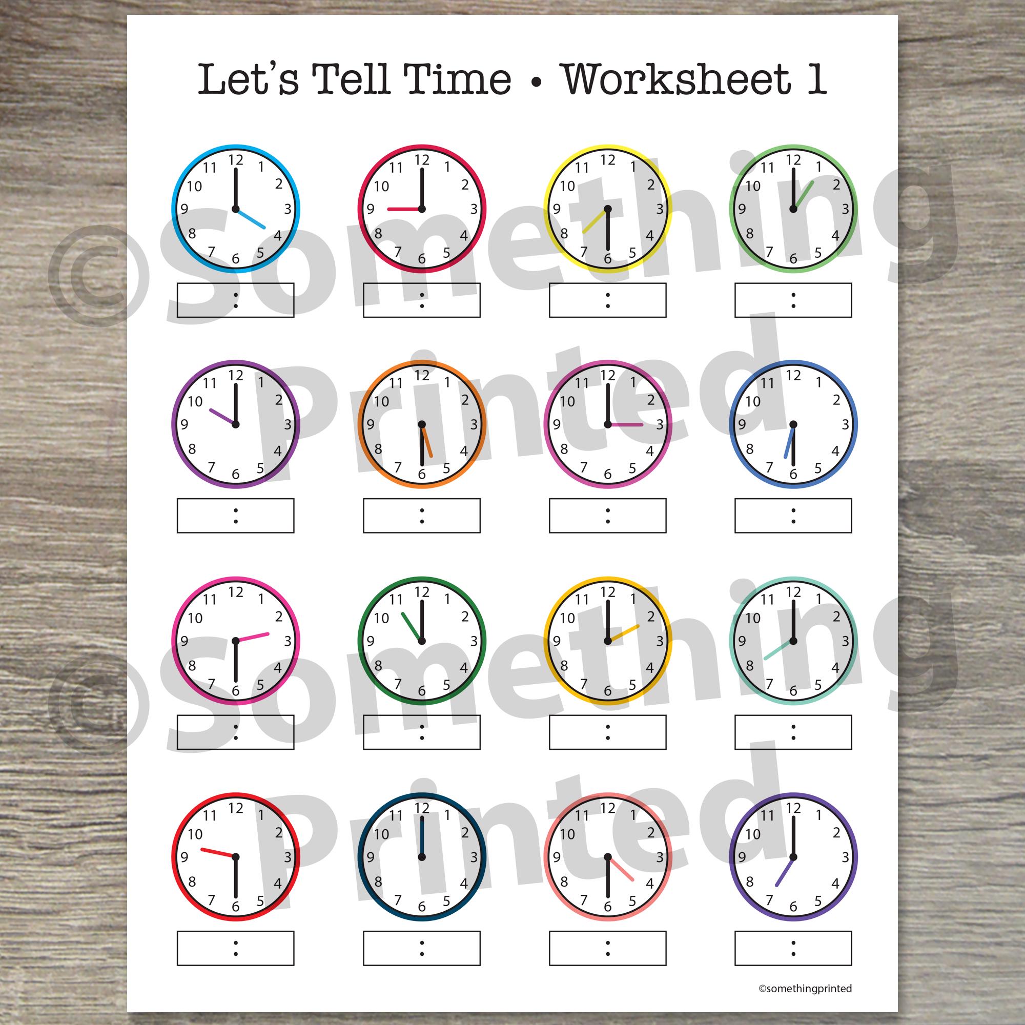 Telling Time Printable | Telling Time Clock Worksheets | Printable ...
