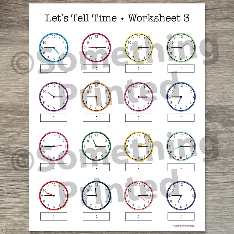 Telling Time Printable | Telling Time Clock Worksheets | Printable ...