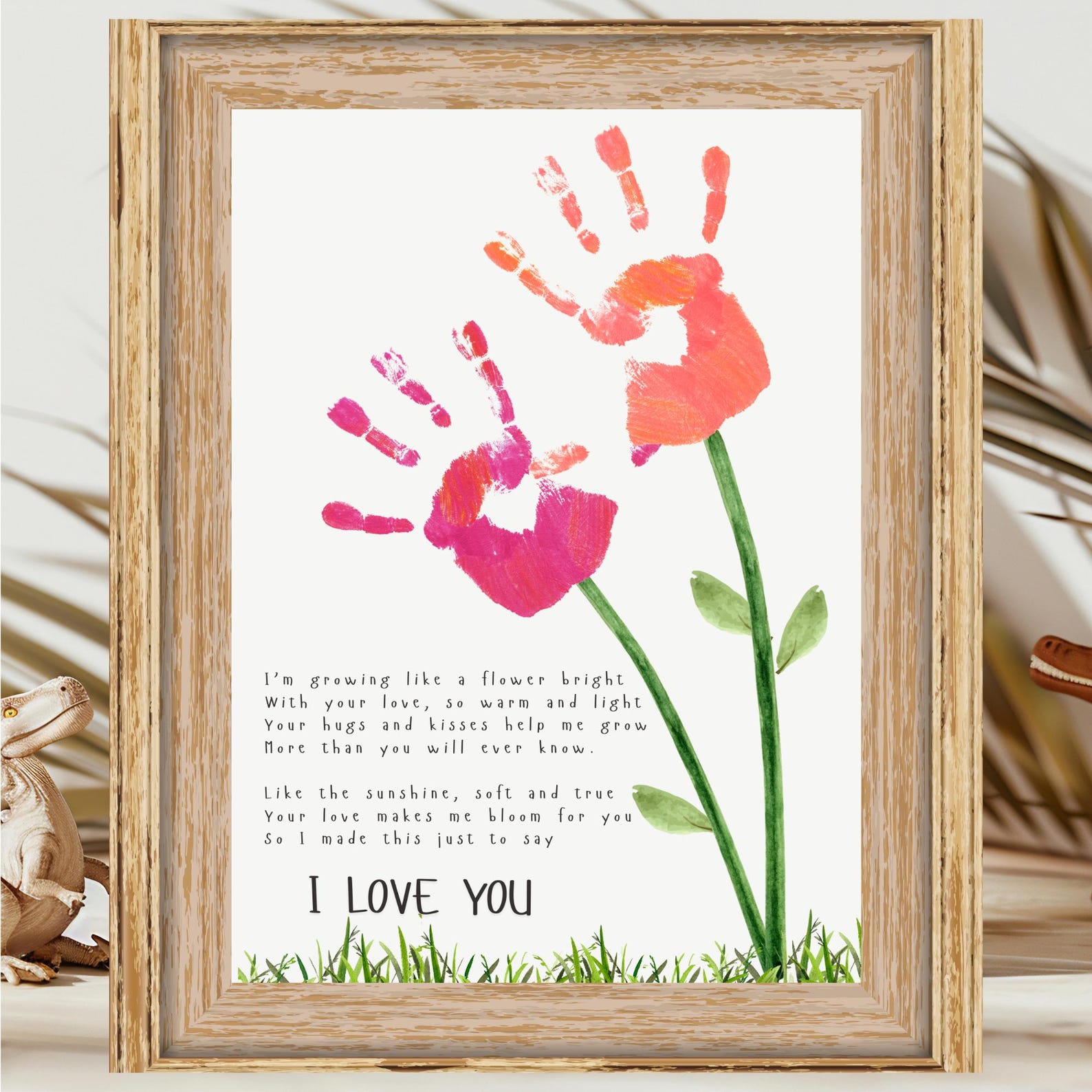 Mothers Day Handprint Poem, Flower Craft for Mom Grandmother, Flower ...