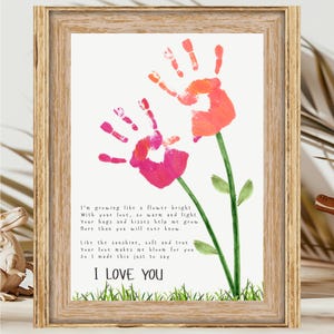 Mothers Day Handprint Poem, Flower Craft for Mom Grandmother, Flower ...