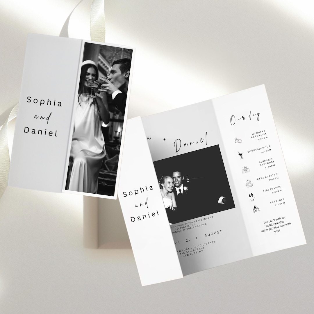 Gatefold Wedding Invitation Template Download With QR Code I Editable ...