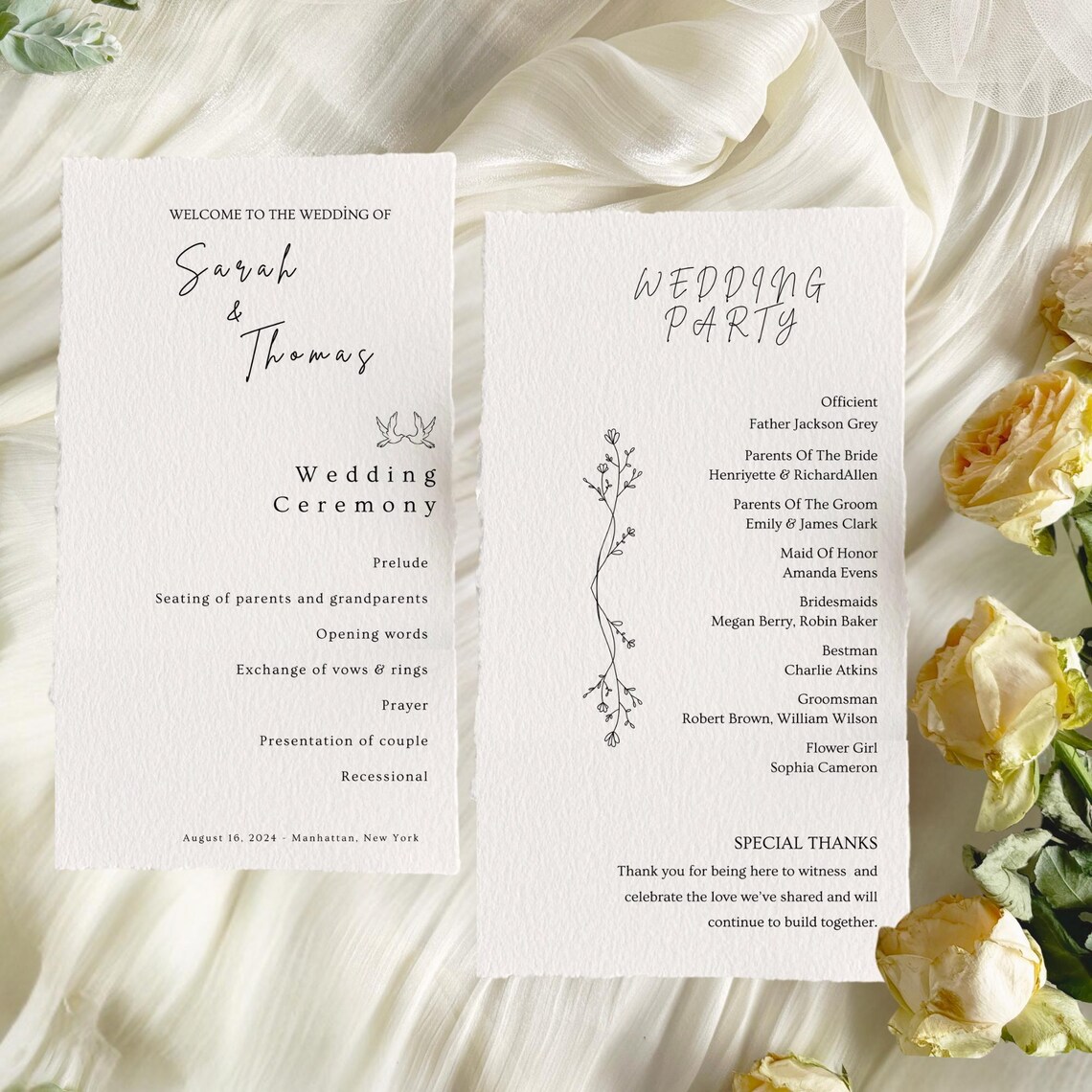 Wedding Program Template | Elegant Wedding Ceremony Program | INSTANT ...