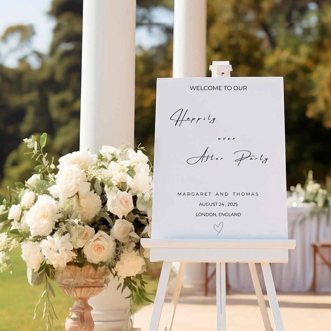 Modern Happily Ever After Wedding Sign Template I Welcome Wedding Sign ...