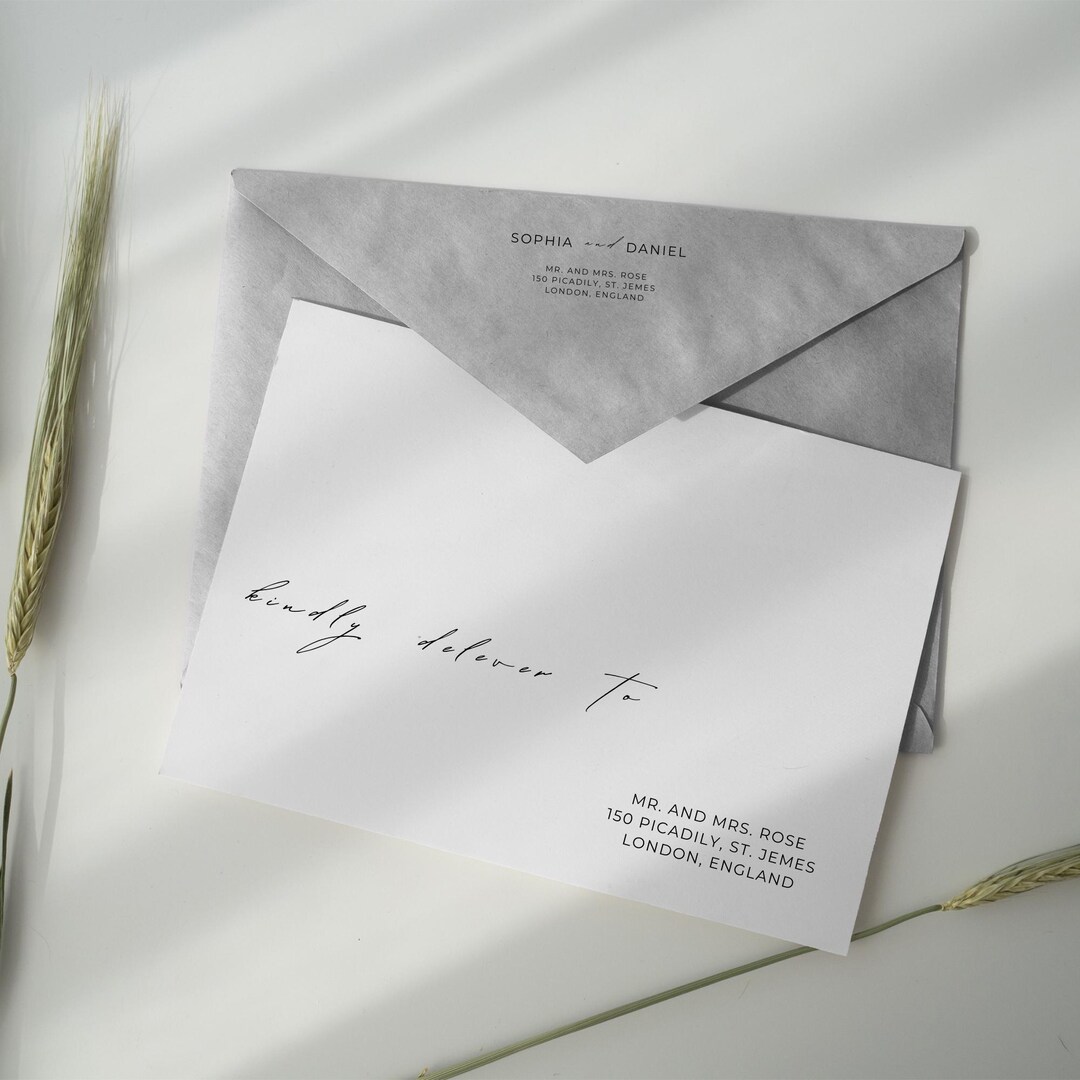 Minimalist Envelope Address Template I Wedding Envelope Template I ...