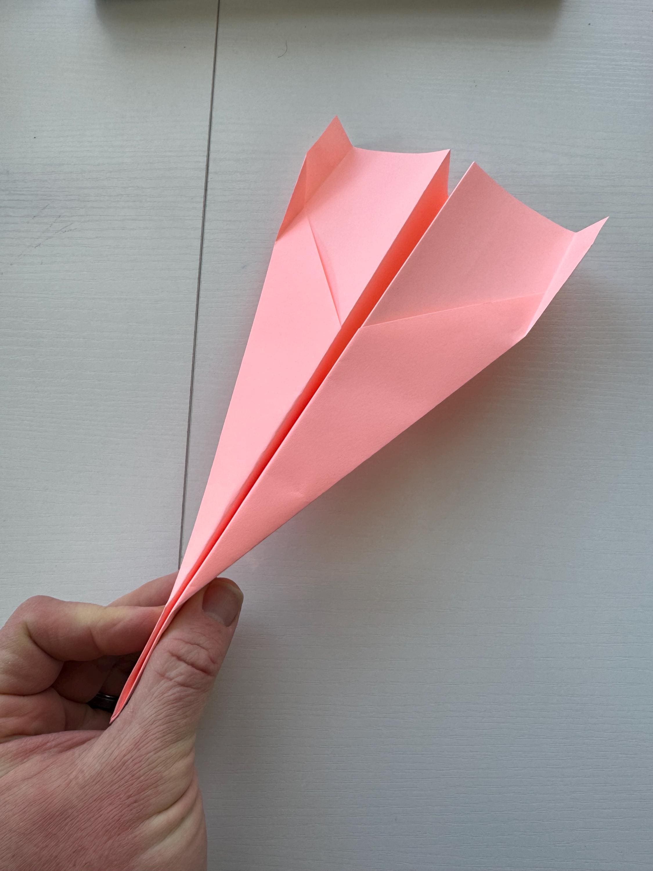 Paper Airplane Epic Flight Time. Airplane Distance Flyer. Father and ...