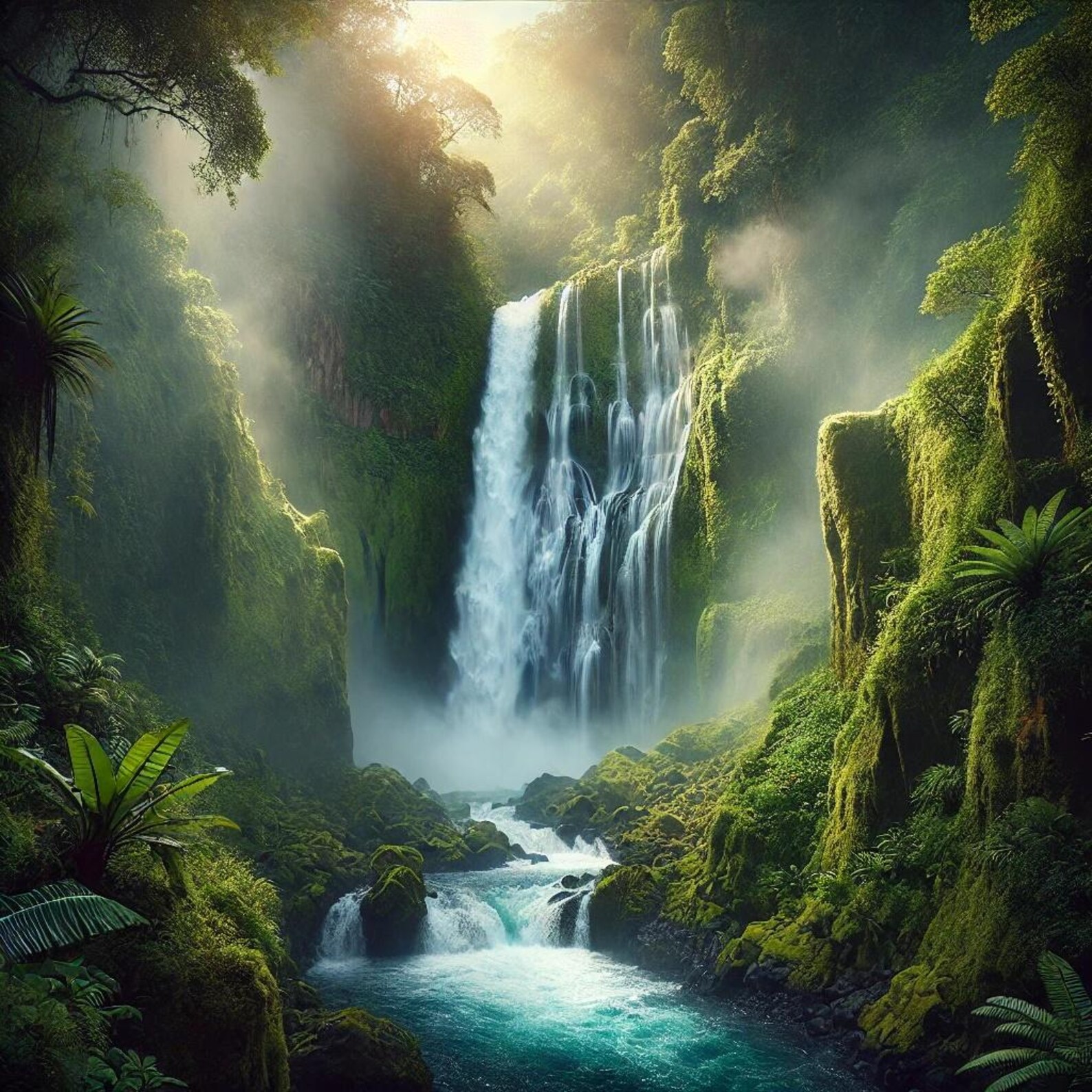 Majestic Waterfall Phone Wallpaper – Ultra-realistic Nature Scene ...