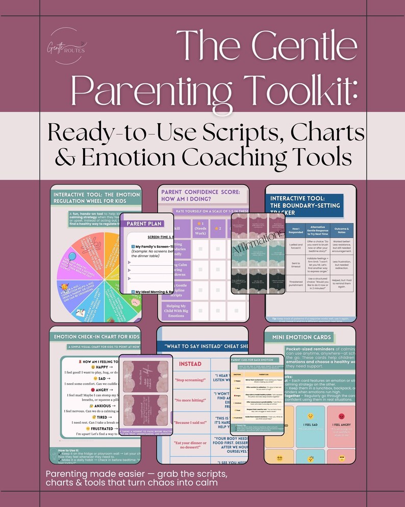 The Gentle Parenting Toolkit | Printable Discipline Scripts, Emotion ...