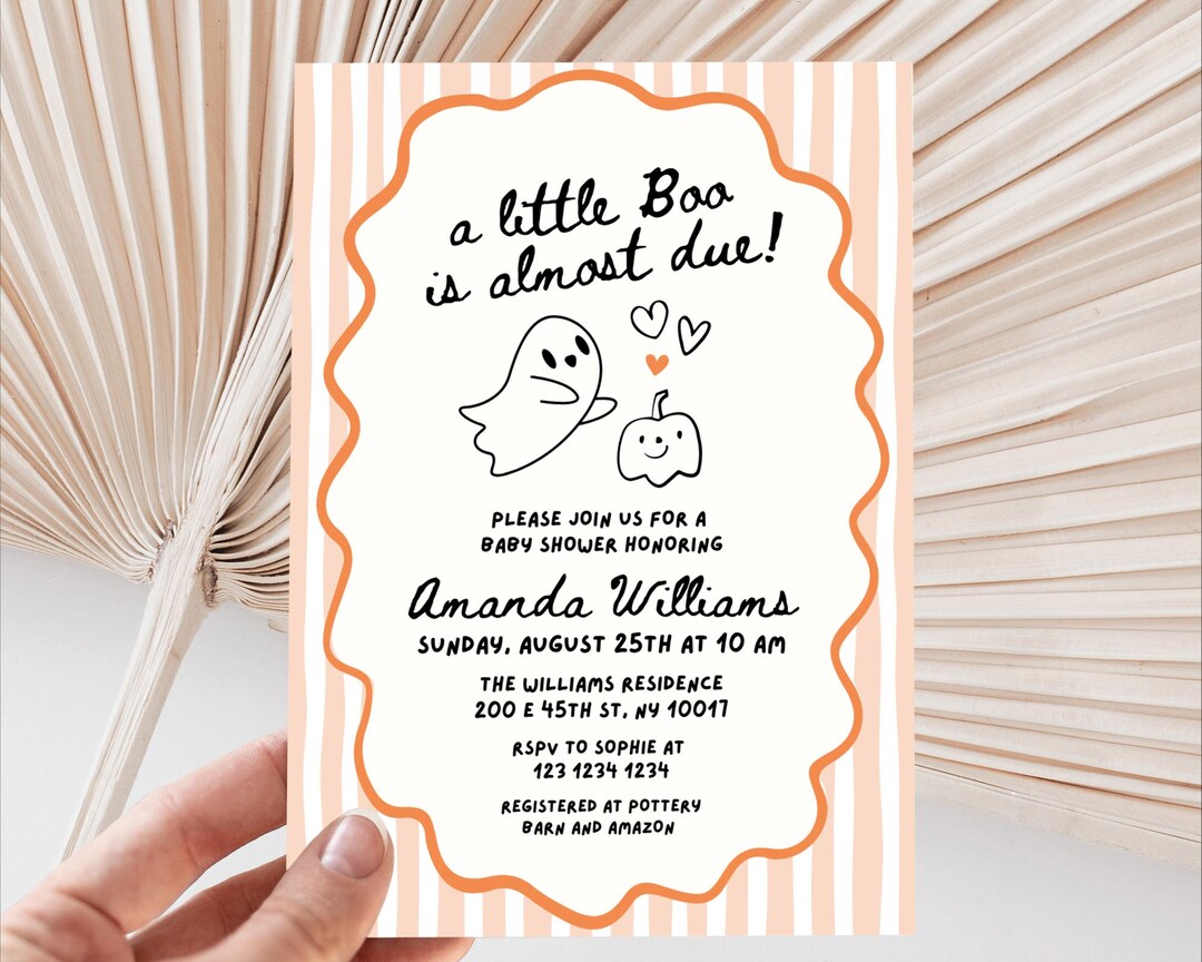A Little Boo is Almost Due Baby Shower Invite, Gender Neutral Baby ...