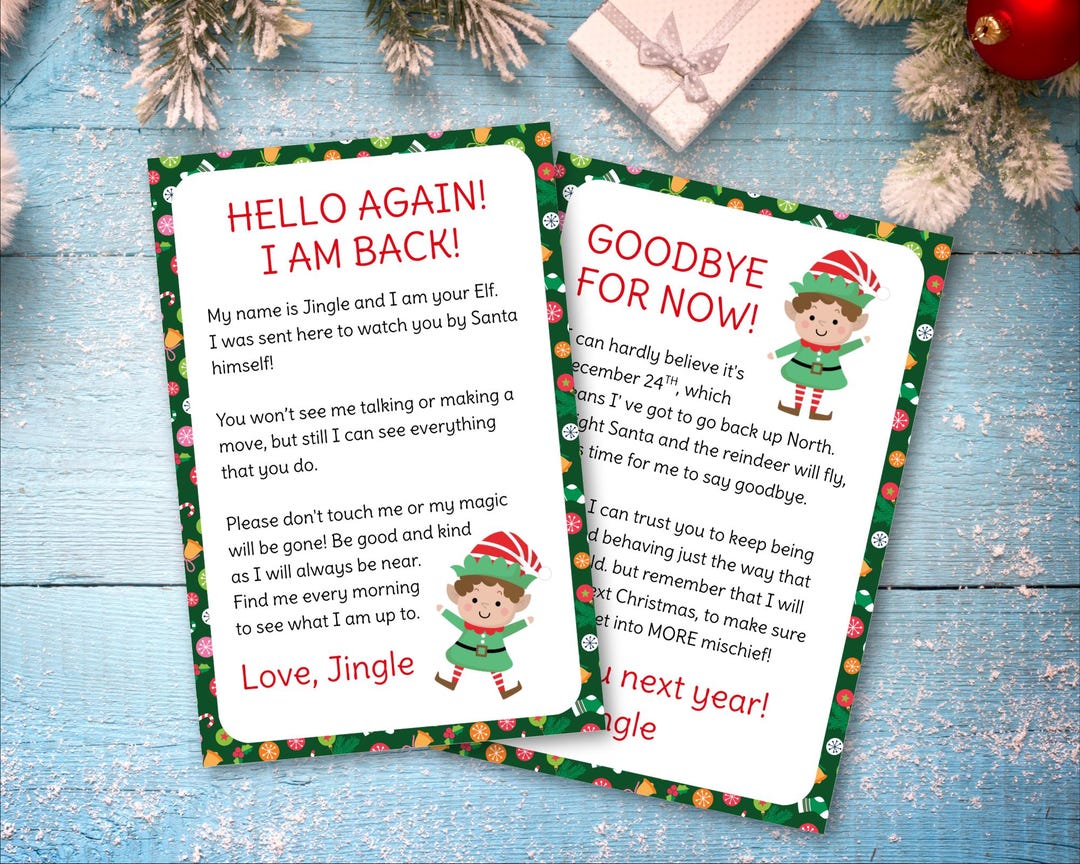 Editable Elf Letter, Elf Arrival Letter, Elf Return Letter, Elf I'm ...