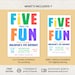 Five Times the Fun Birthday Invitation, 5th Birthday Party Invite ...