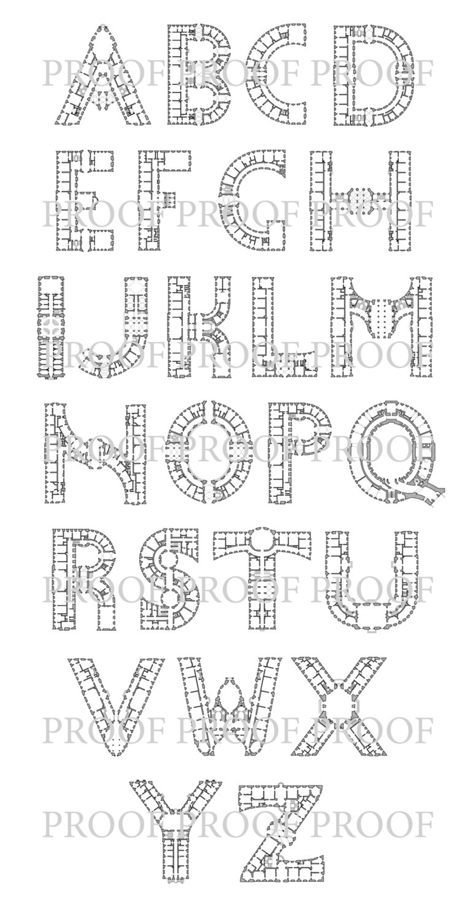 Architectural Alphabet Digital download | Etsy