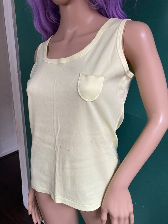 Vintage 70s Butter Yellow Single Stitch Tank Top - Gem