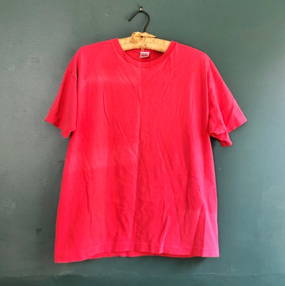 Vintage 80s Pink Single Stitch Boxy Blank Tee - Etsy