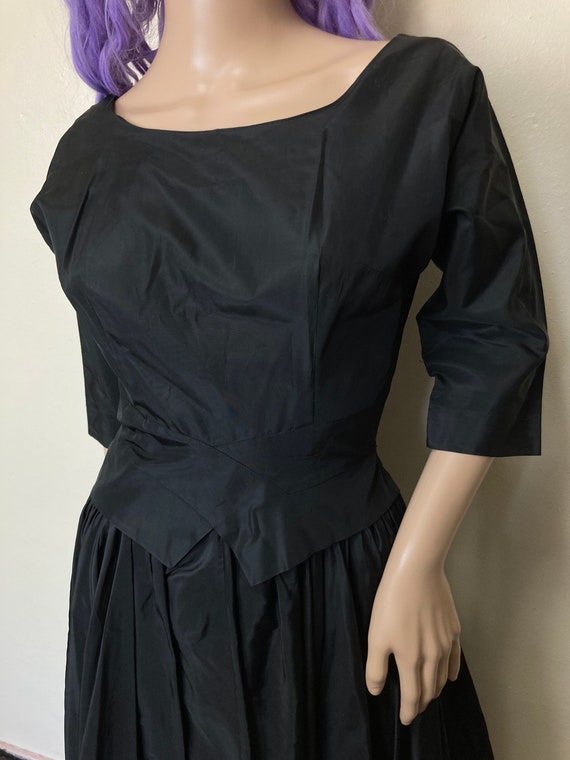 Mid Century 50s Vintage Full Skirt Little Black Forma… - Gem