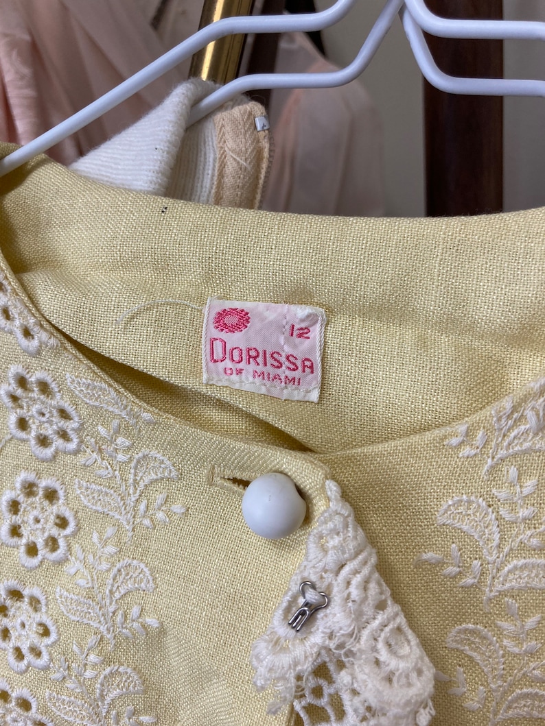 Pale Yellow Lacy Cutout Vintage 60s Tunic - Etsy
