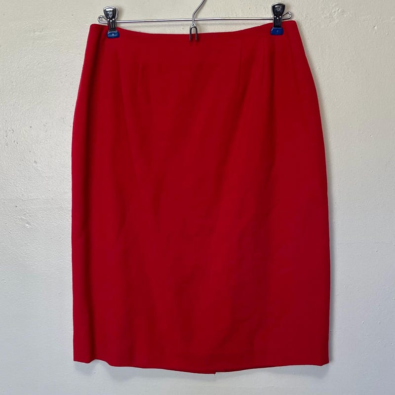 Red Wool Skirt - Etsy