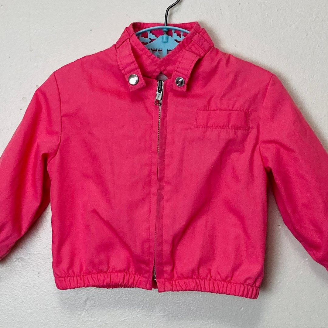 Hot Pink Members Only Style Vintage 80s Kids Jacket - Etsy
