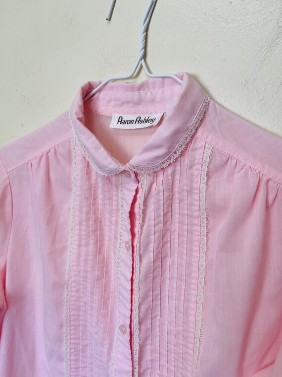 Aaron Ashley 1960s Rosy Pink Pleated Collared Western… - Gem