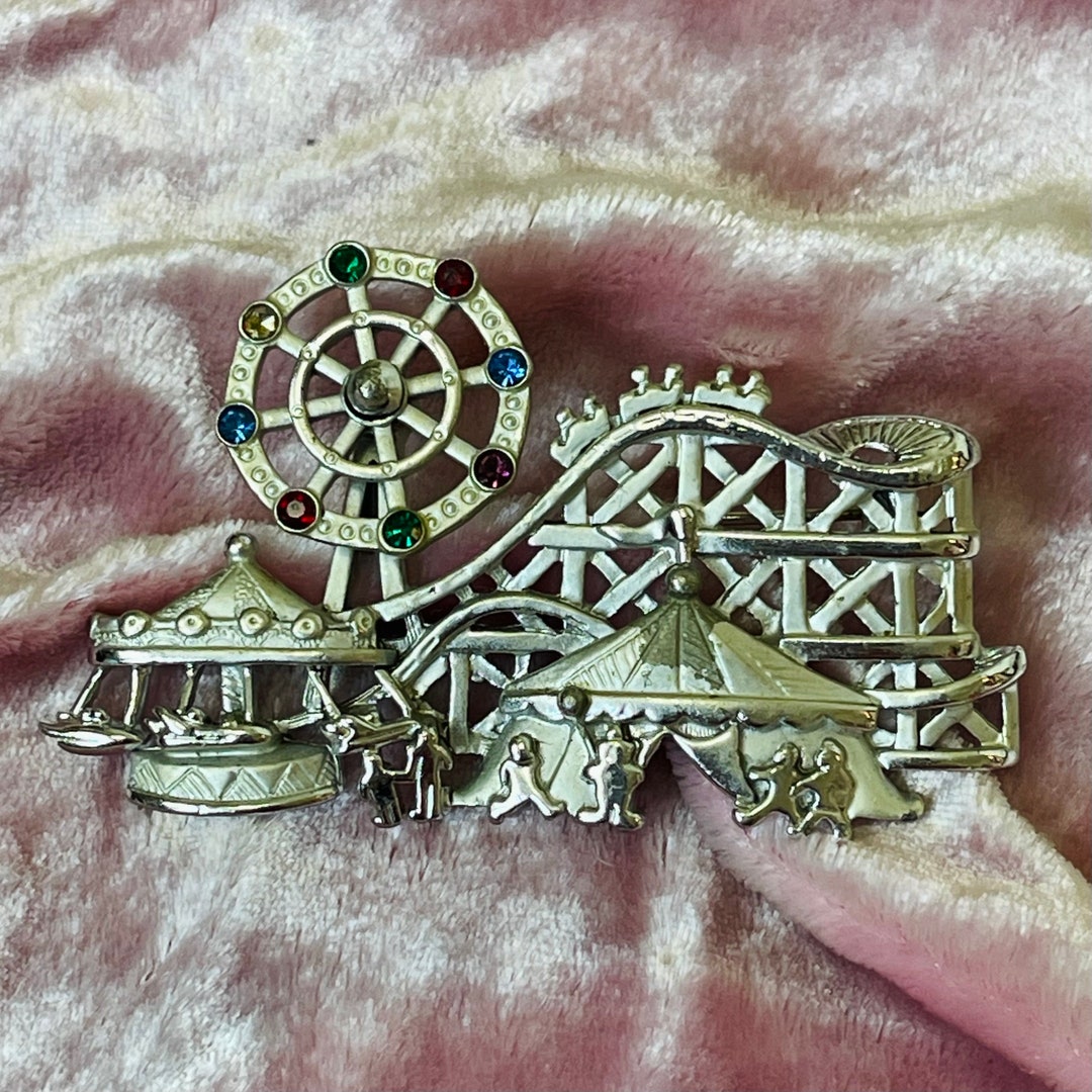 Spinning Ferris Wheel Vintage Rhinestone Amusement Park Brooch - Etsy
