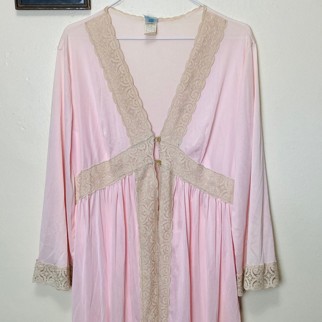 Saramae Vintage 70s Lord and Taylor Pink and Taupe Lacy Lingerie House ...