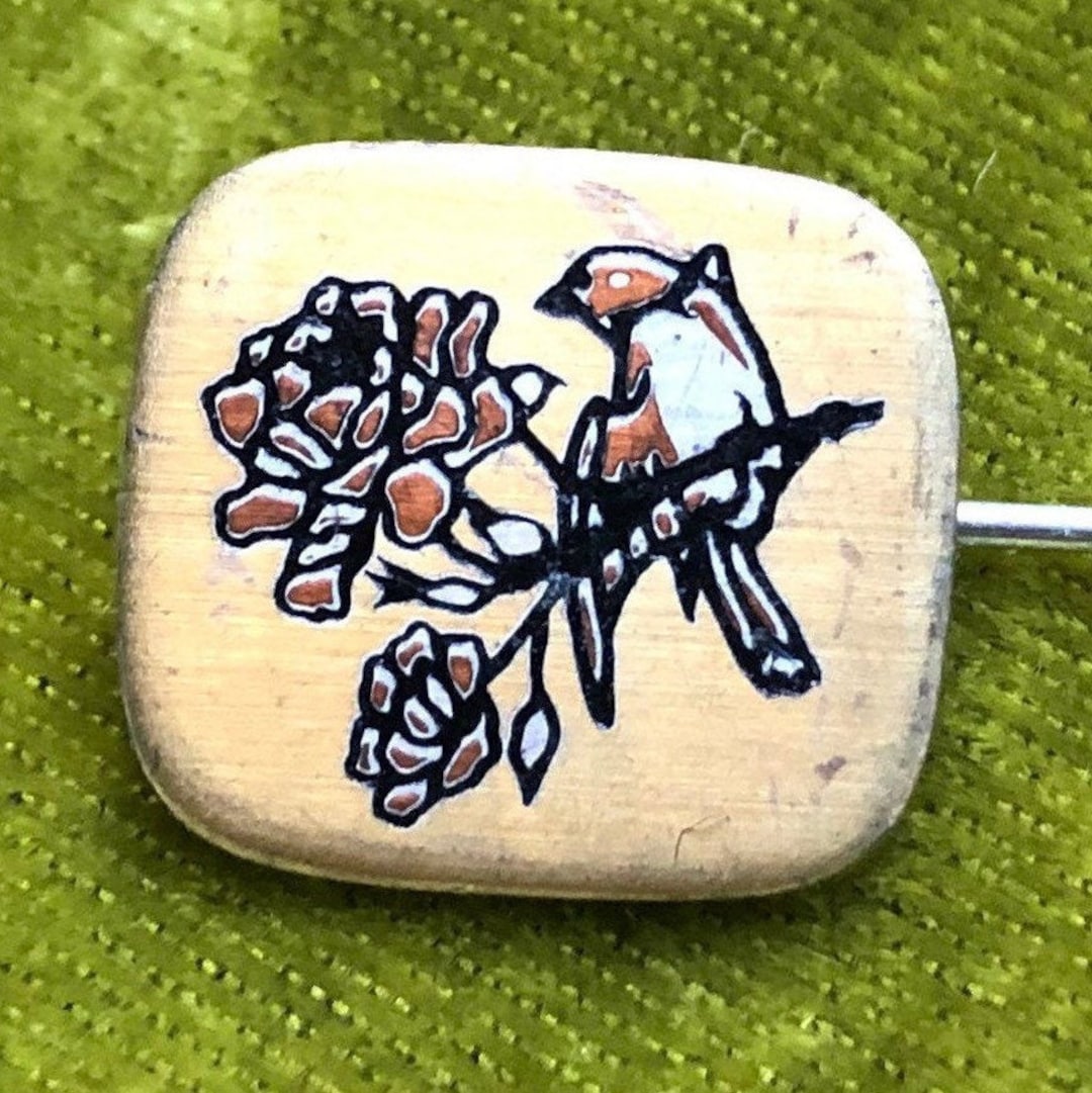 Vintage 80s Reed and Barton Damascene Bird and Flowers Stick Pin - Etsy