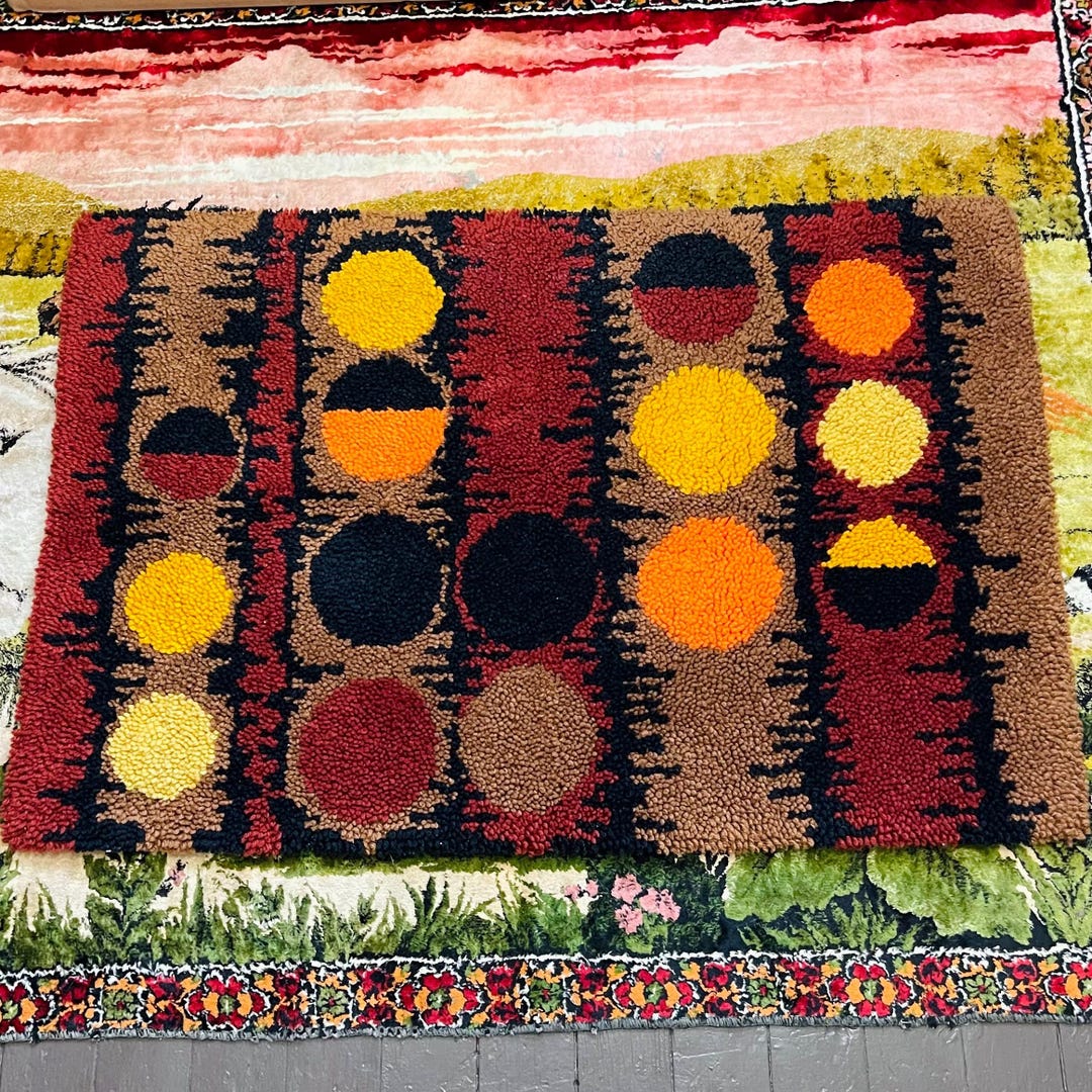 Brown and Orange Vintage 1970s Shag Area Rug - Etsy