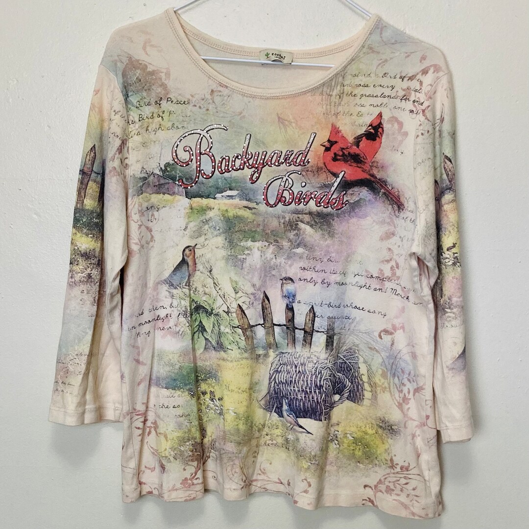 Backyard Birds Vintage 90s Y2K Allover Print Cotton Tee - Etsy