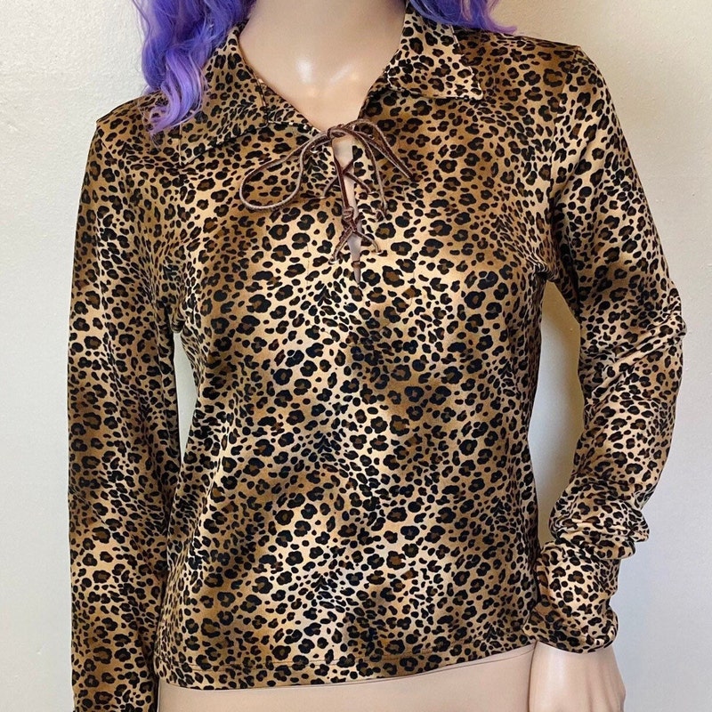 Y2k Leopard Top - Etsy