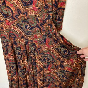 Fall Paisley Vintage 90s Belted Midi Dress - Etsy